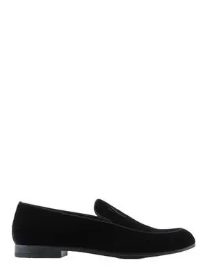 Giorgio Armani Giorgio Armani Velvet Loafers With Embroidered Logo Black