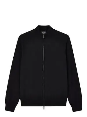 Giorgio Armani Zipped Cashmere Cardigan - Black