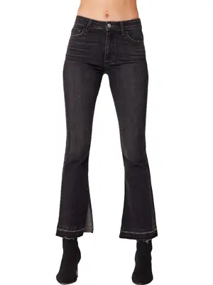 SIWY OUTLET Vicky High-waist Flare Jeans With Inseam Slit - Denim