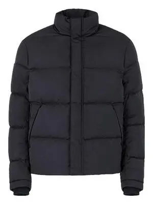 Emporio Armani Quilted Puffer Jacket With Jacquard Eagle - Navy