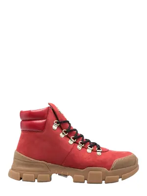 Moschino Logo-plaque Hiking Boots - Red