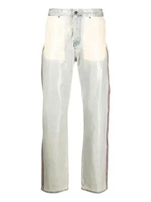 DIESEL® Light Cotton Washed Denim Straight Leg Jeans - Blue