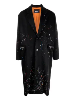 MOSTLY HEARD RARELY SEEN Paint-splatter Overcoat - Black
