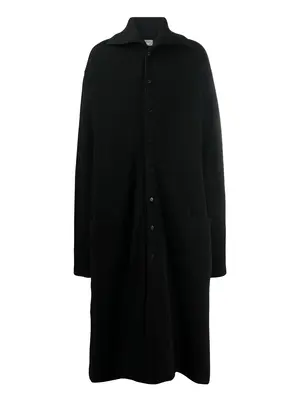 Yohji Yamamoto Fine-knit Ankle-length Coat - Black