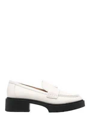 COACH Leah Leather Loafers With Chunky Sole - Neutrals