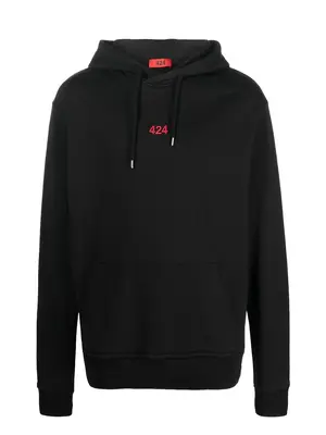 424 Logo-embroidered Hoodie - Black