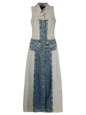 DIESEL® De-arys Panelled Denim Dress - Blue