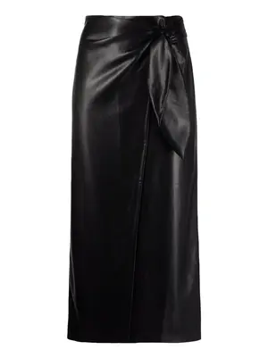 NANUSHKA Nanushka Vegan Leather Midi Wrap Skirt