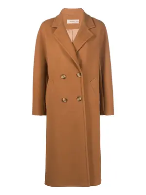 BLANCA VITA Double-breasted Coat - Brown