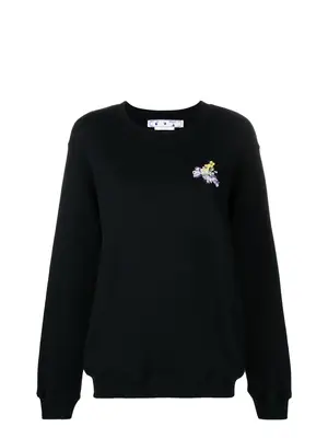 Off-White Floral Arrows-motif Sweatshirt - Black