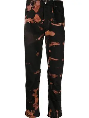 STAIN SHADE Bleached-effect Straight-leg Jeans - Black