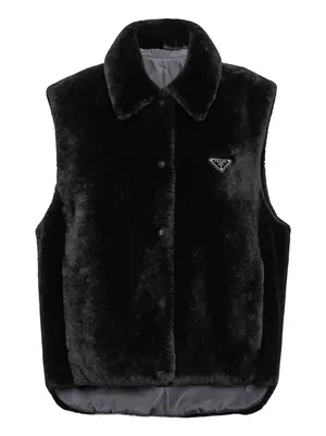 Prada Reversible Shearling Vest - Black