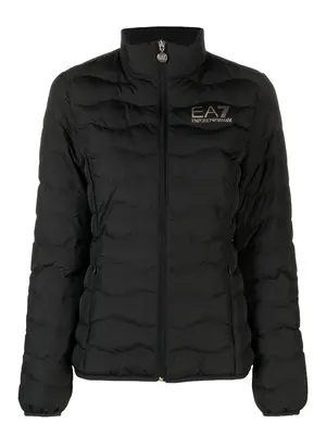 Emporio Armani Logo-print Puffer Jacket - Black
