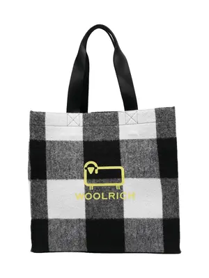 Woolrich Logo-print Check Tote Bag - Black