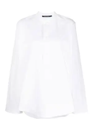 Sofie D'hoore Band-collar Cotton Shirt - White