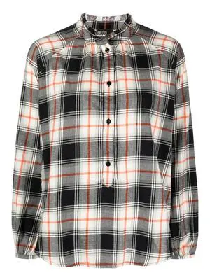 Woolrich Check-print Ruffle Shirt - Black
