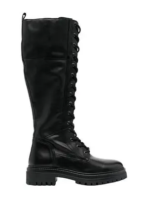 Geox 30mm Iridea Leather Calf Boots - Black