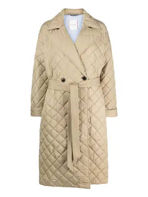 Tommy Hilfiger Sorona Quilted Belted Coat - Neutrals