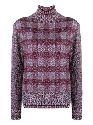 VICTORIA BECKHAM Checked Roll Neck Jumper