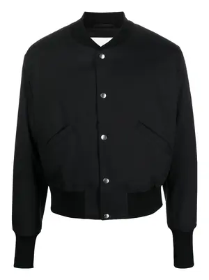 JIL SANDER Cropped Bomber Jacket - Black