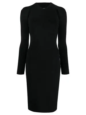 TOM FORD Cut-out Ribbed Midi Dress - Black