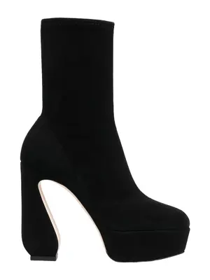 SERGIO ROSSI Sculpted-heel Platform Ankle Boots - Black
