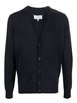 MAISON MARGIELA V-neck Cashmere Cardigan - Blue