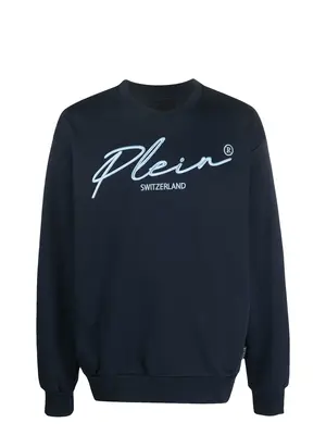 Philipp Plein Logo Crew-neck Sweatshirt - Blue