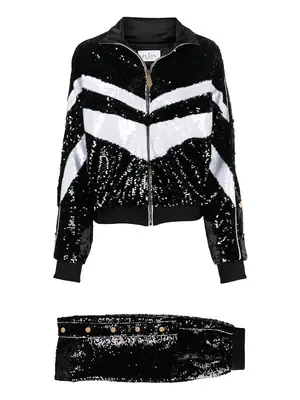 Philipp Plein Sequin Embellished Tracksuit - Black