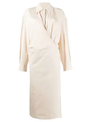 LEMAIRE Twisted Cotton Shirt Dress - White