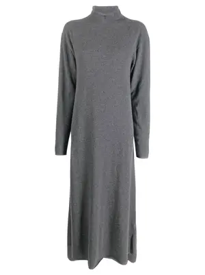 JIL SANDER High-neck Knitted Dress - Grey