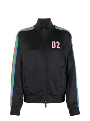Dsquared2 Side-stripe Zip-up Sweatshirt - Black