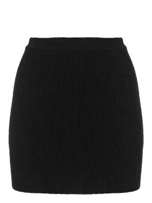 Wardrobe.NYC Ribbed Knit Mini Skirt - Black