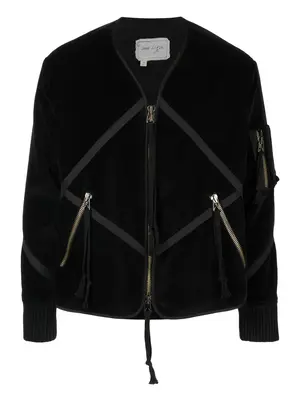 GREG LAUREN Velvet Patchwork Jacket - Black