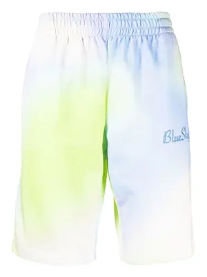 BLUE SKY INN Embroidered Logo Tie-dye Shorts - Blue