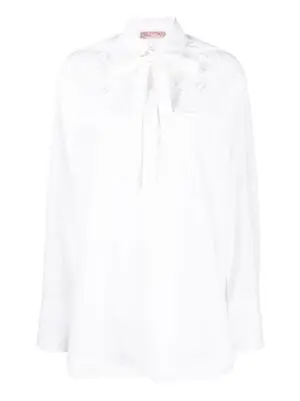 Valentino Garavani Flower Embroidered Shirt - White