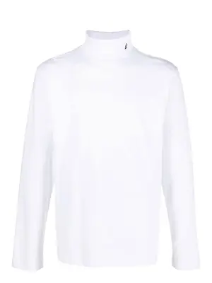 ÉTUDES STUDIO Logo-embroidered Roll Neck Sweater - White
