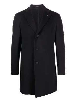 Tagliatore Single-breasted Cashmere Coat - Blue