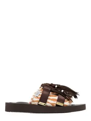 Suicoke Hoto Printed Calf-hair Sandals - Brown