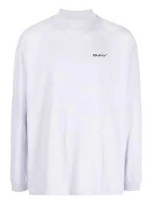 Off-White Arrows Mock-neck Cotton T-shirt - Purple