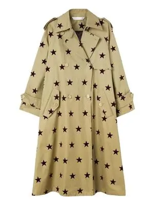 Palm Angels Stars Trench Coat - Brown