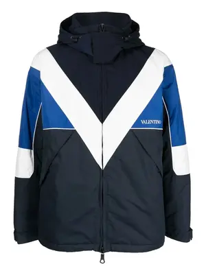 Valentino Garavani Logo-print Zip-up Jacket - Blue