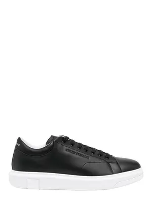 Armani Exchange Leather Low-top Sneakers - Black