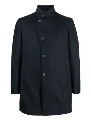 Tagliatore Asymmetric Button Fasten Coat - Blue