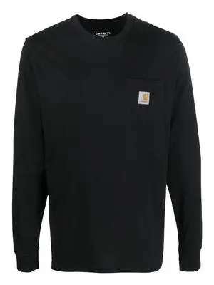 Carhartt Work In Progress Chest Logo-patch Detail T-shirt - Black