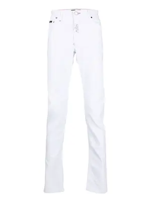 Philipp Plein Logo-patch Slim-cut Jeans - White