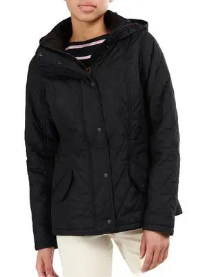 Barbour Millfire Hooded Quilted Jacket - Black Classic