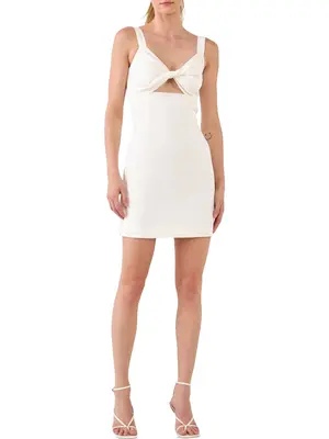 Endless Rose Endless Rose Plissé Minidress Off White