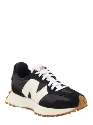 NEW BALANCE New Balance 327 Lace-Up Sneakers Black/ Natural