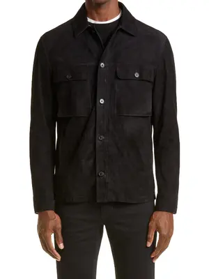 Zegna Suede Overshirt - Black